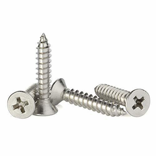 GetUSCart- 100PCS #10 x 5/8" (3/8" to 2" Available) Flat Head Sheet Metal Screws Phillips Drive ...