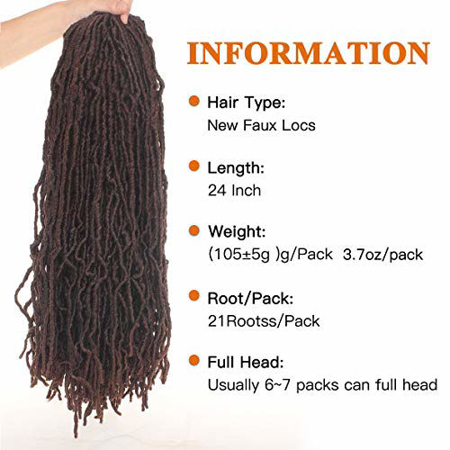 GetUSCart- 24 Inch New Faux Locs Hair 21 Strands Synthetic Goddess ...
