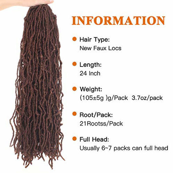 GetUSCart- 24 Inch New Faux Locs Hair Synthetic Natural Wavy Crochet ...