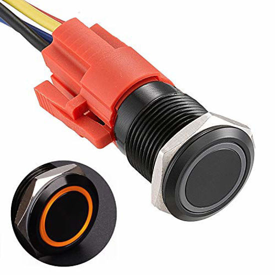 GetUSCart- APIELE 16mm Latching Push Button Switch 12V DC On Off Black ...