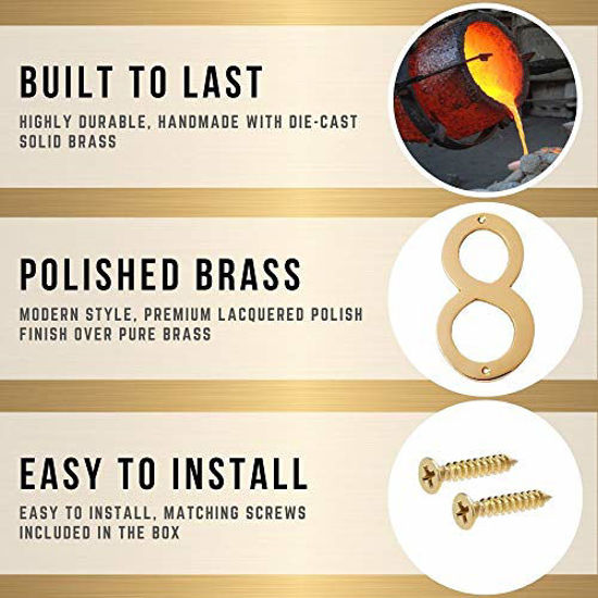 GetUSCart- Motif 4-Inch Solid Brass- Lacquered Polish Finish, Mailbox ...