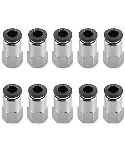 GetUSCart- QWORK 10 Pack Pneumatic Push to Connect Air Fittings, 1/4" Tube OD x 1/8" NPT Female ...