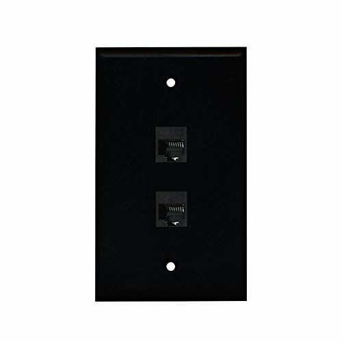 GetUSCart- 2 Port Ethernet Wall Plate - Cat6 RJ45 Ethernet Cable Wall ...