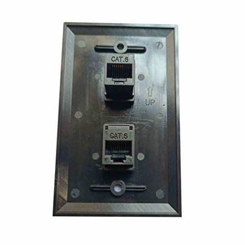GetUSCart- 2 Port Ethernet Wall Plate - Cat6 RJ45 Ethernet Cable Wall ...