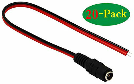 GetUSCart- zdyCGTime 25CM DC Power Pigtail Cable, 12V 1-3A DC 5.5mm x 2 ...