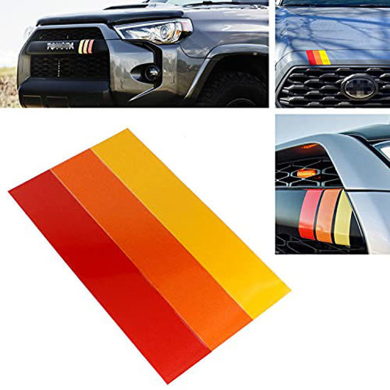 GetUSCart- iJDMTOY 10-Inch Classic Retro Style Tri-Color Stripe Decal ...