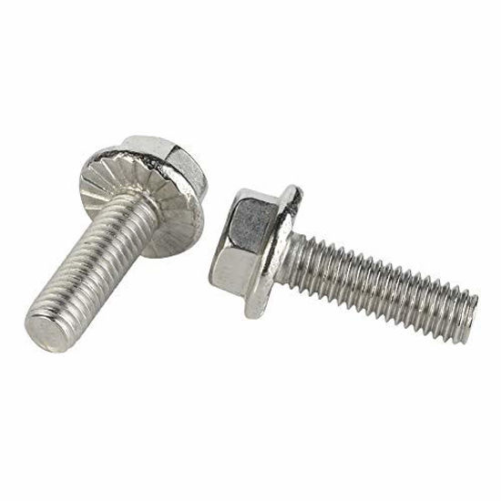 GetUSCart- M8 x 12mm Flanged Hex Head Bolts Flange Hexagon Screws, Stainless Steel A2, DIN 6921 ...