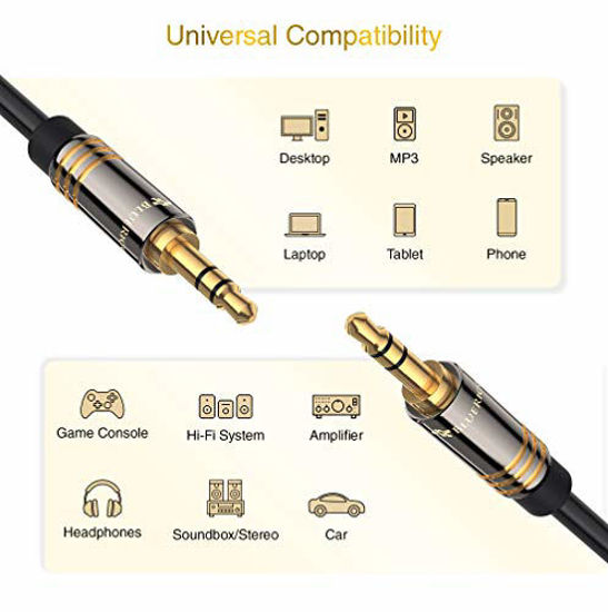 GetUSCart- BlueRigger 3.5mm Stereo Audio Cable - (15FT, Aux Cable, Male ...