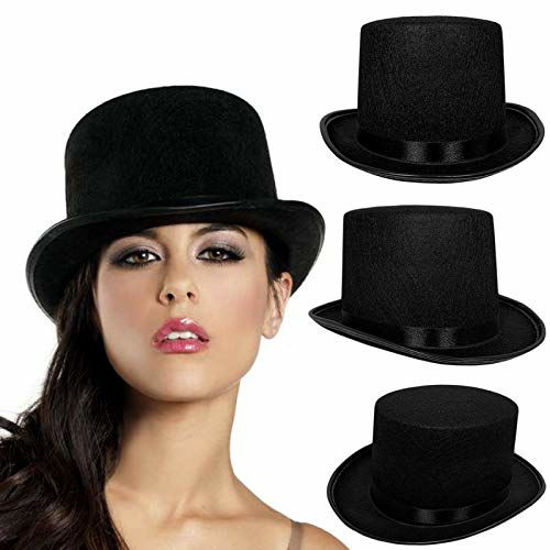 GetUSCart- Top Hat Black Felt | One Size Magician Hat Costume | DIY ...