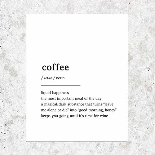 GetUSCart- Coffee Definition Print Shimmer Quote Wall Art Paper Sign ...