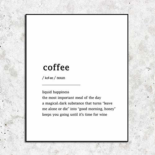 GetUSCart- Coffee Definition Print Shimmer Quote Wall Art Paper Sign ...