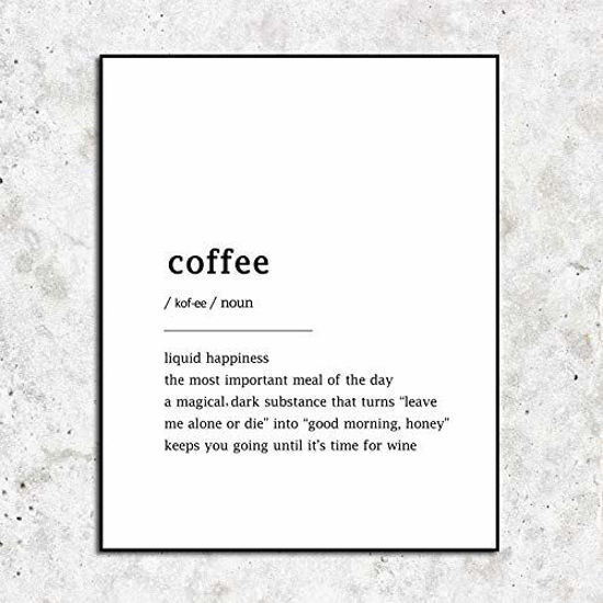 GetUSCart- Coffee Definition Print Shimmer Quote Wall Art Paper Sign ...