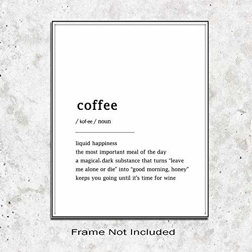 GetUSCart- Coffee Definition Print Shimmer Quote Wall Art Paper Sign ...