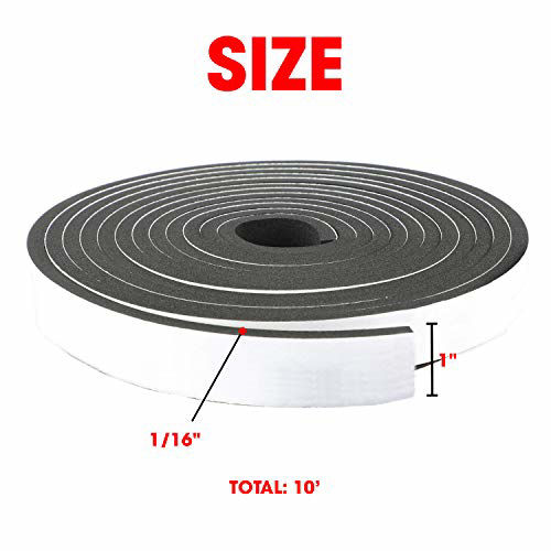 GetUSCart- Neoprene Foam Strip Roll by Dualplex, 1" Wide x 10' Long x 1 ...
