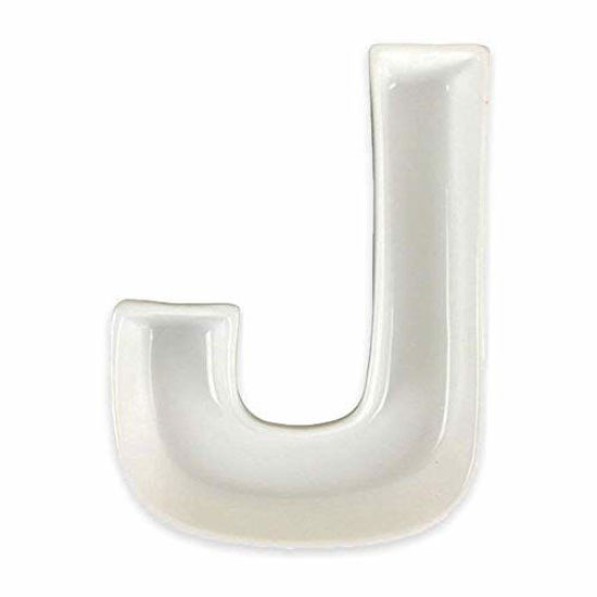 GetUSCart- Just Artifacts 5.5-Inch White Decorative Ceramic Letter Dish ...
