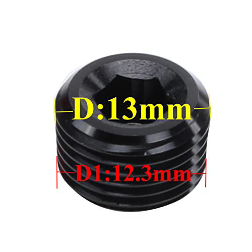 GetUSCart- Aluminum 1/4" NPT Male Socket Allen Head Pipe Plugs, Black ...