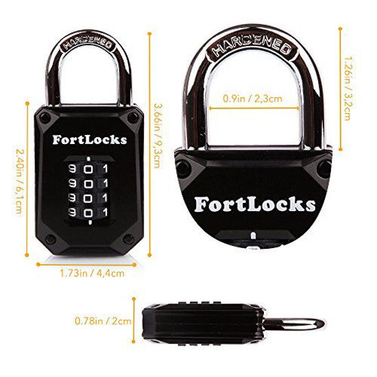 GetUSCart- FortLocks Gym Locker Lock - 4 Digit, Heavy Duty, Hardened ...