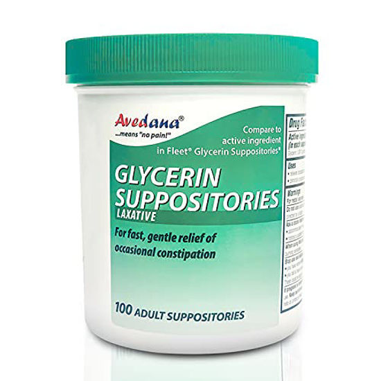 GetUSCart- Avedana Glycerin Suppositories - 100 Adult Size Laxative ...