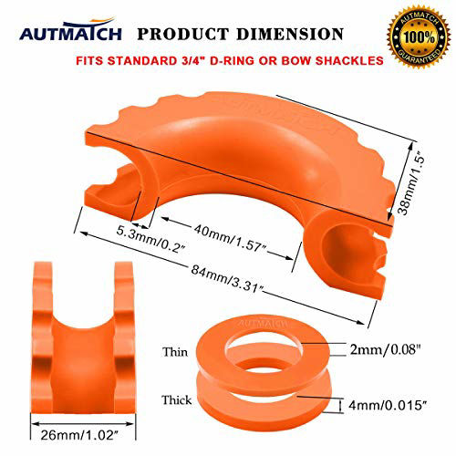 GetUSCart- AUTMATCH Pack of 2 D-Ring Shackle Isolators Washers Kit 2 ...