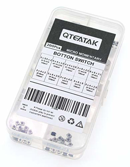 GetUSCart- QTETAK 200 Pcs 10 Value Micro Momentary Tactile Push Button ...