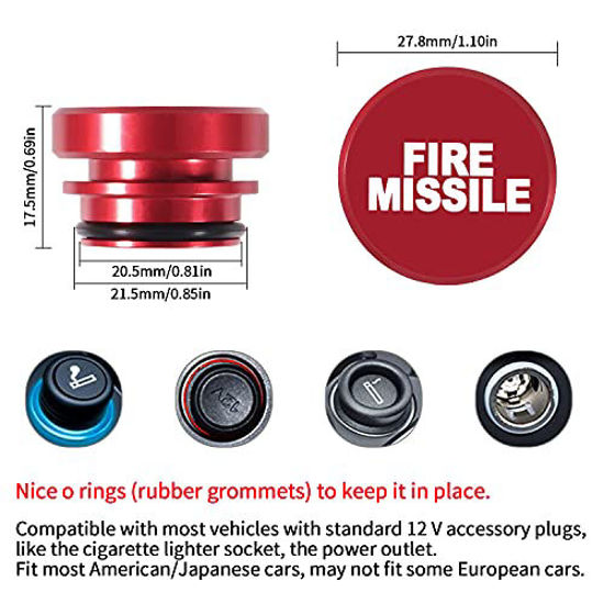 GetUSCart- Aokin Fire Missile Button and Eject Button Cigarette Lighter ...