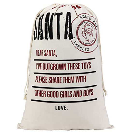 GetUSCart- Santa Sacks Christmas Santa Sack Bag, Elk Large Canvas ...