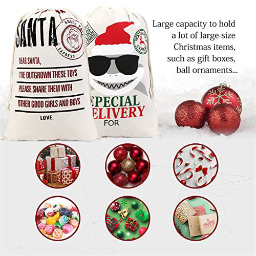 GetUSCart- Santa Sacks Christmas Santa Sack Bag, Elk Large Canvas ...
