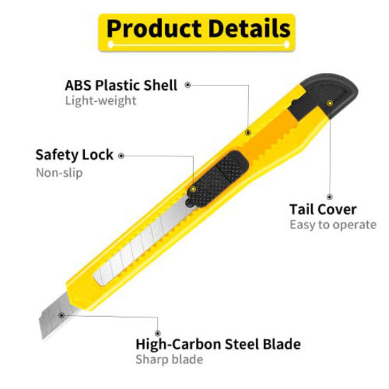 GetUSCart- DIYSLEF Knife 16-Pack Retractable Box Cutter, Box Knife ...