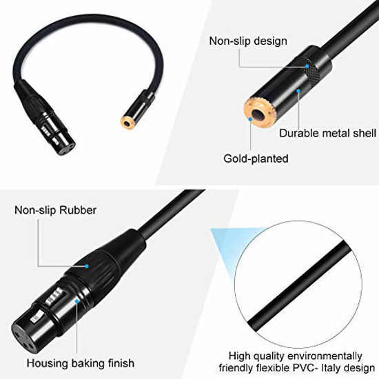 GetUSCart- XLR to 1/8 Female Adapter, Devinal Balanced Mini-Jack(3.5mm ...