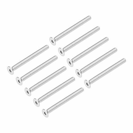 GetUSCart- uxcell M4x40mm Flat Head Machine Screws Inner Hex Screw 304 Stainless Steel Fasteners ...