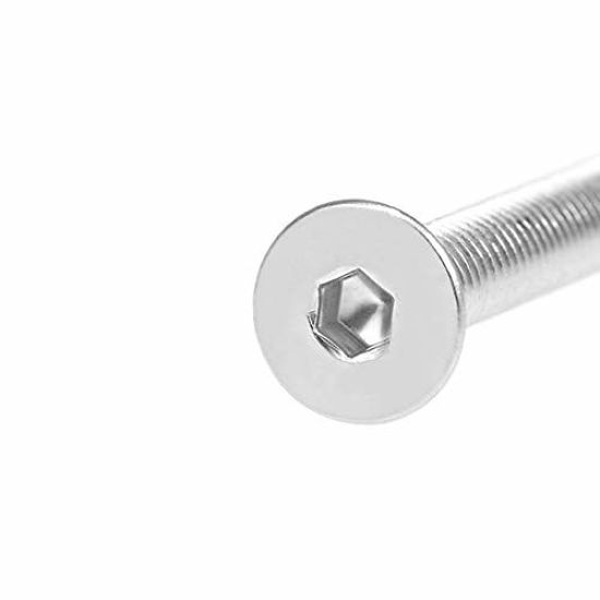GetUSCart- uxcell M4x40mm Flat Head Machine Screws Inner Hex Screw 304 Stainless Steel Fasteners ...