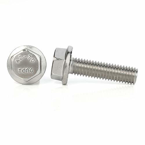 GetUSCart- M10-1.5 x 30mm Flanged Hex Head Bolts Flange Hexagon Screws, Stainless Steel 18-8 ...