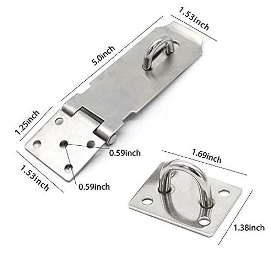 GetUSCart- Door Locks Hasp Latch, 5 Inch Stainless Steel Safety ...