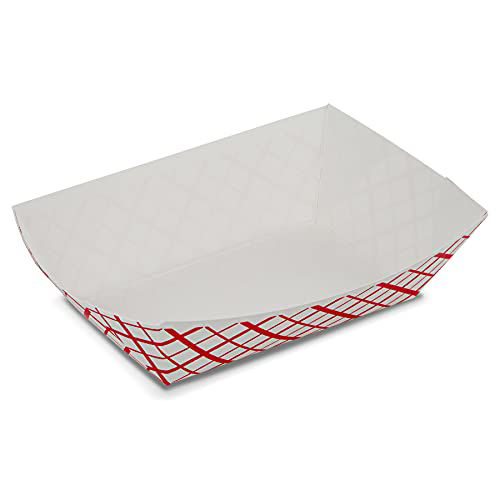 GetUSCart- Paper Food Trays - 1/4 lb Small Disposable Plaid Classy Red ...