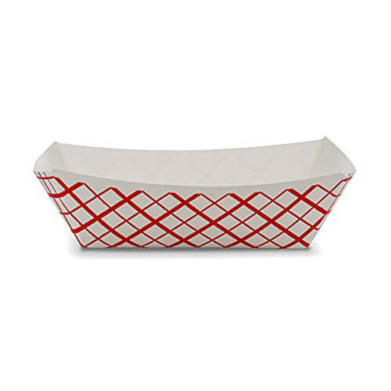 GetUSCart- Paper Food Trays - 1/4 lb Small Disposable Plaid Classy Red ...