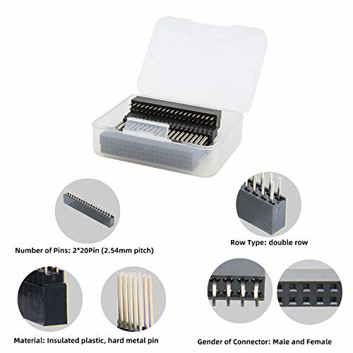 GetUSCart- Geekworm 2x20 40 Pin Stacking Female Header Kit for ...