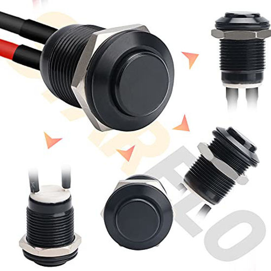 GetUSCart- Starelo 5pcs 12mm Momentary Push Button Switch Black Shell ...