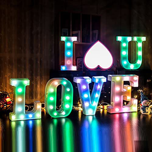 GetUSCart- LED Alphabet Light Up Letter Sign-Colorful Night Light-Party ...