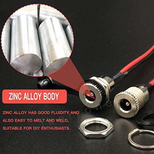 GetUSCart- 8Pack Female DC Threaded Barrel Jack Panel Adapter 5.5mm x 2 ...