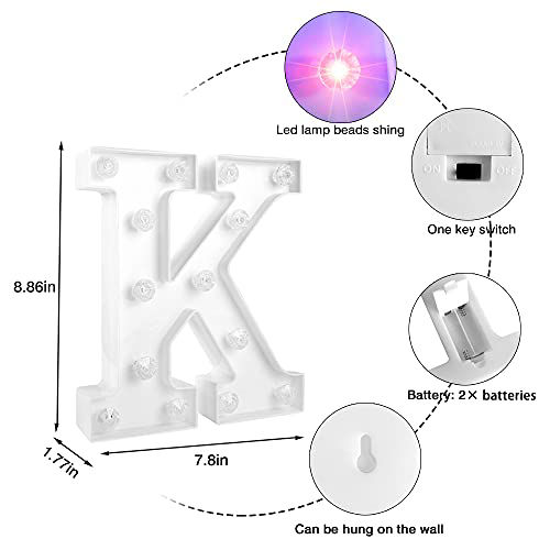 GetUSCart- Colorful LED Marquee Letter Lights Light Up 16color Changing ...