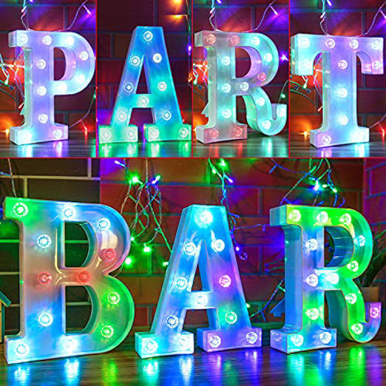 GetUSCart- Colorful LED Marquee Letter Lights Light Up 16color Changing ...