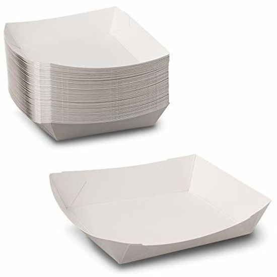 GetUSCart- Shallow Small White Paper Food Tray SBS Paperboard with ...