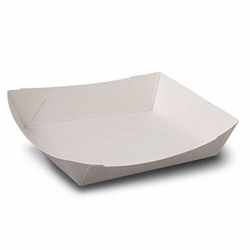 GetUSCart- Shallow Small White Paper Food Tray SBS Paperboard with ...