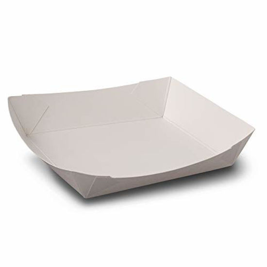 GetUSCart- Shallow Small White Paper Food Tray SBS Paperboard with ...