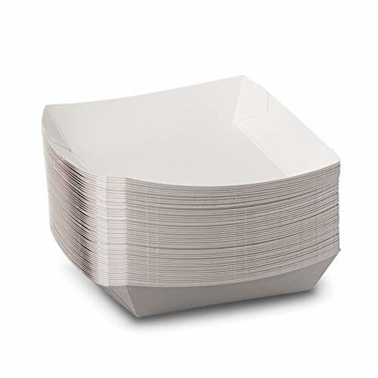 GetUSCart- Shallow Small White Paper Food Tray SBS Paperboard with ...