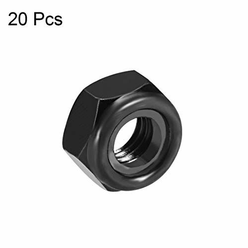 GetUSCart- uxcell M10 x 1.5mm Nylon Insert Hex Lock Nuts, Carbon Steel ...