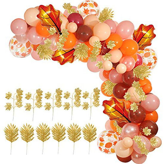 GetUSCart- Fall Balloons Garland Kit,157 Pack Orange Brown Confetti ...