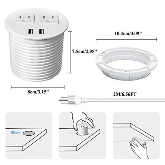 GetUSCart- Haylink Power Grommet, Round Recessed Power Grommet Outlet ...