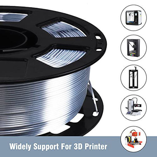 GetUSCart- 1.75mm Silk Pearlescent Metal Silver Shiny PLA Filament, 1kg ...