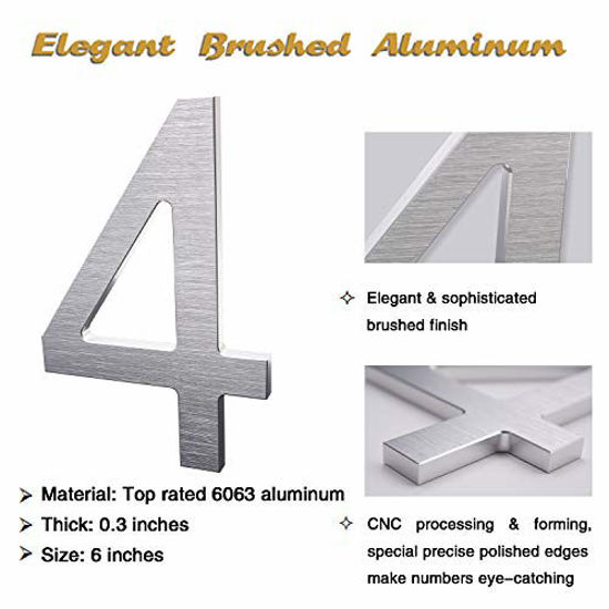 GetUSCart- 6 Inch Modern House Numbers- Premium Aluminum Floating Home ...